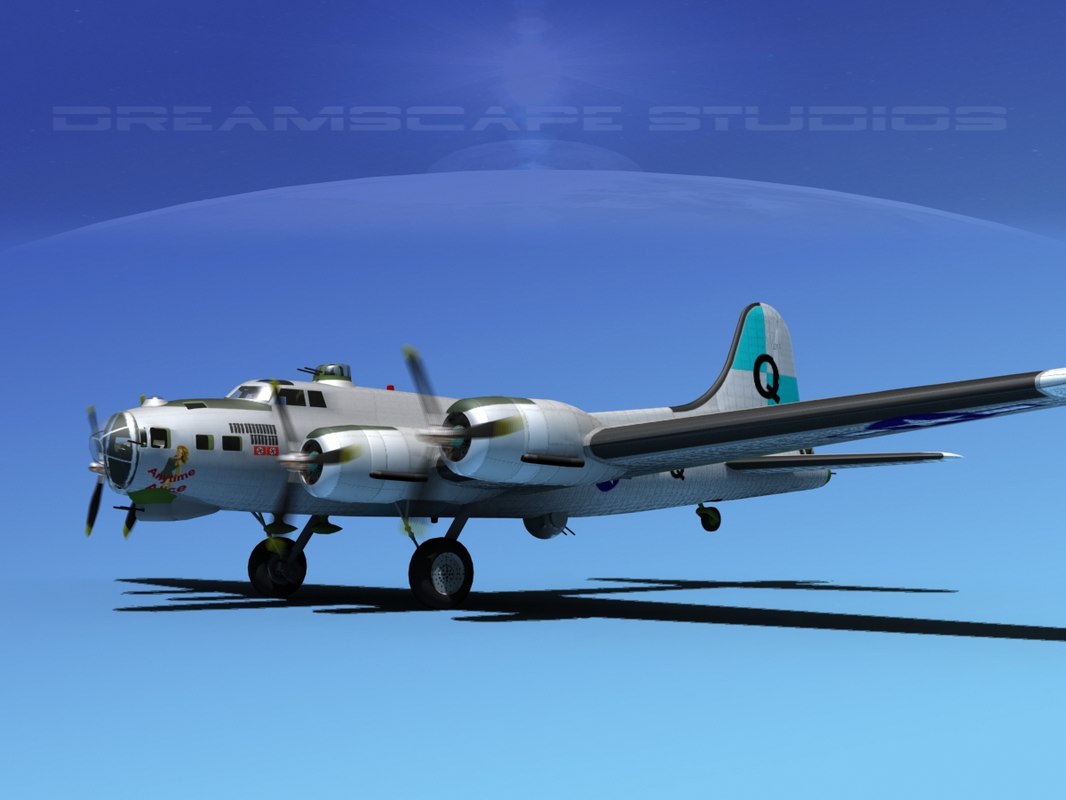 3d b-17 boeing flying fortress model