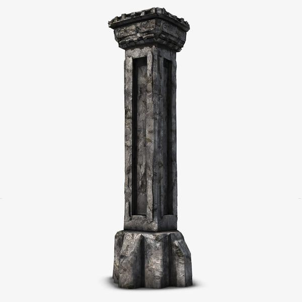 3d model ancient stone column