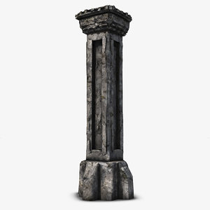 3d model ancient stone column