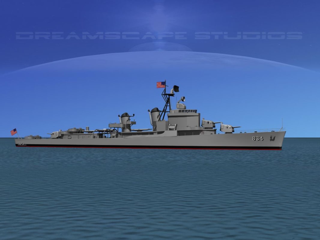 anti-aircraft gearing class destroyers 3d model