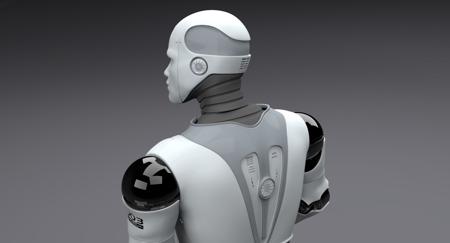 male robot android horse 3d model