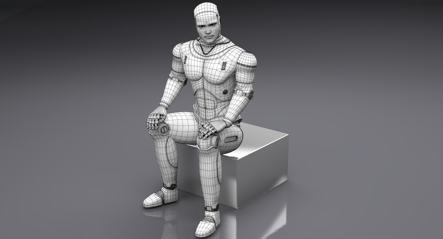 male robot android horse 3d model