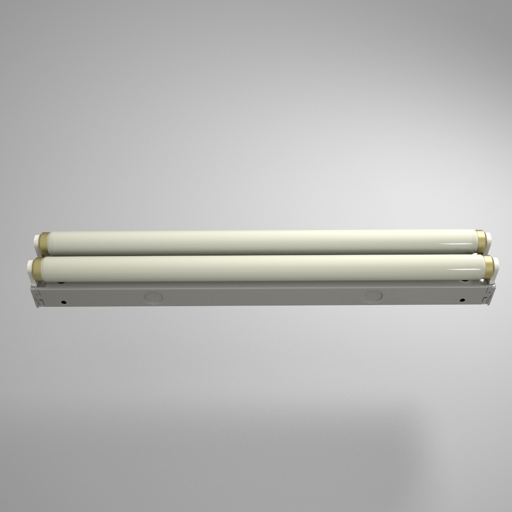 fluorescent light fixture 3d obj