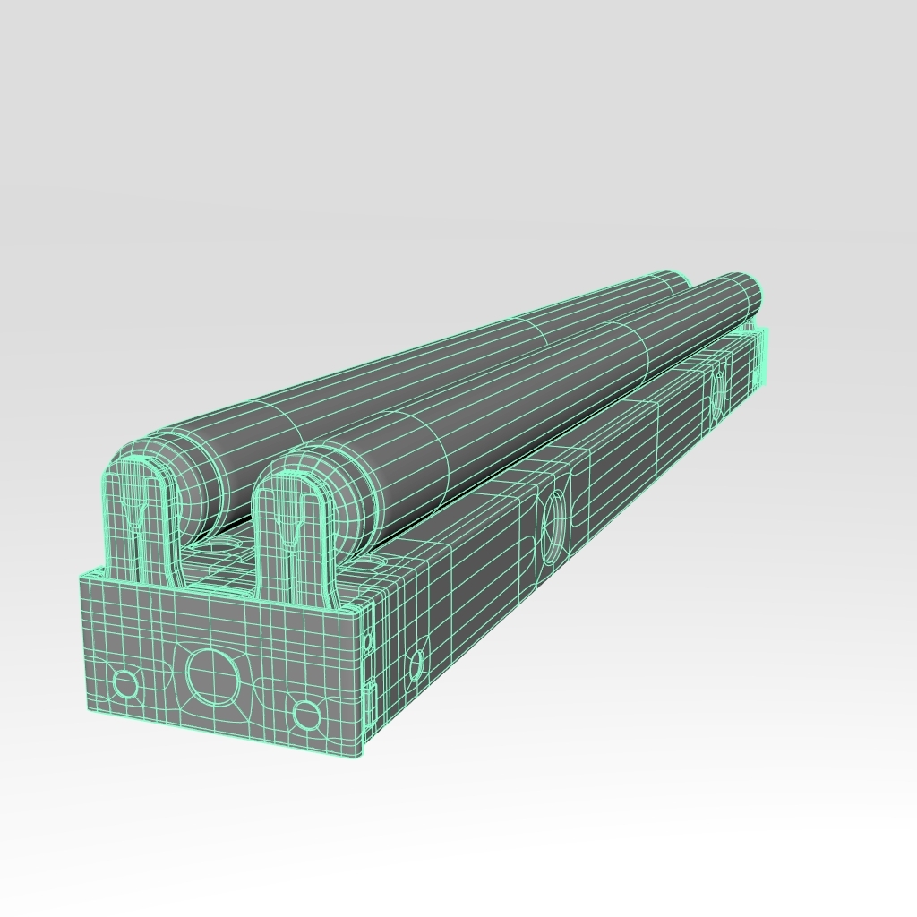 fluorescent light fixture 3d obj