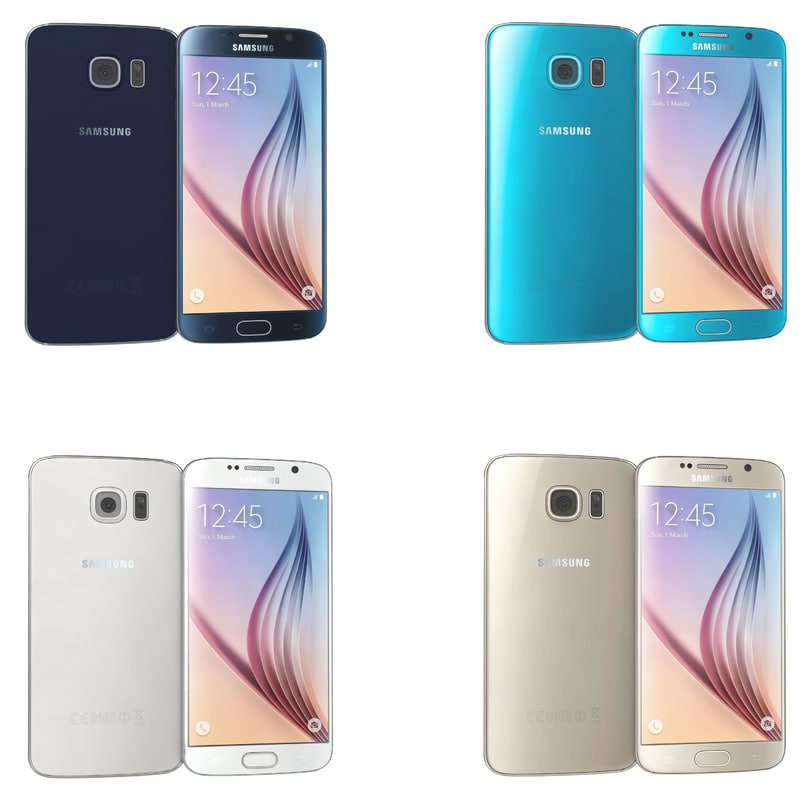 samsung galaxy s6 colors 3d model