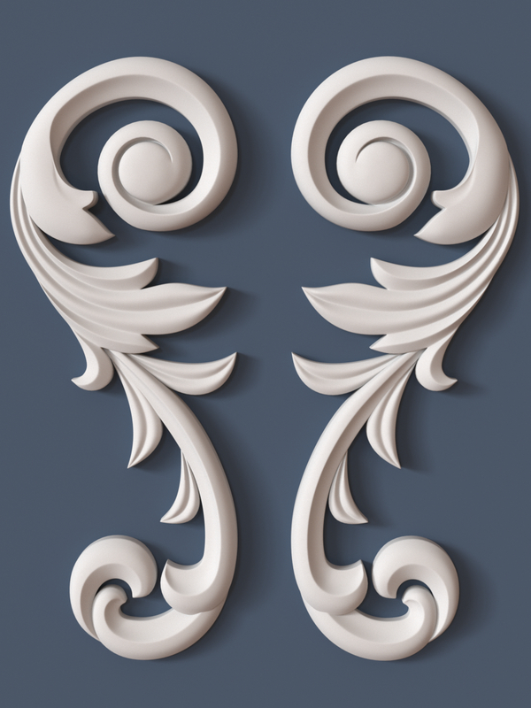 3d decorative scroll model