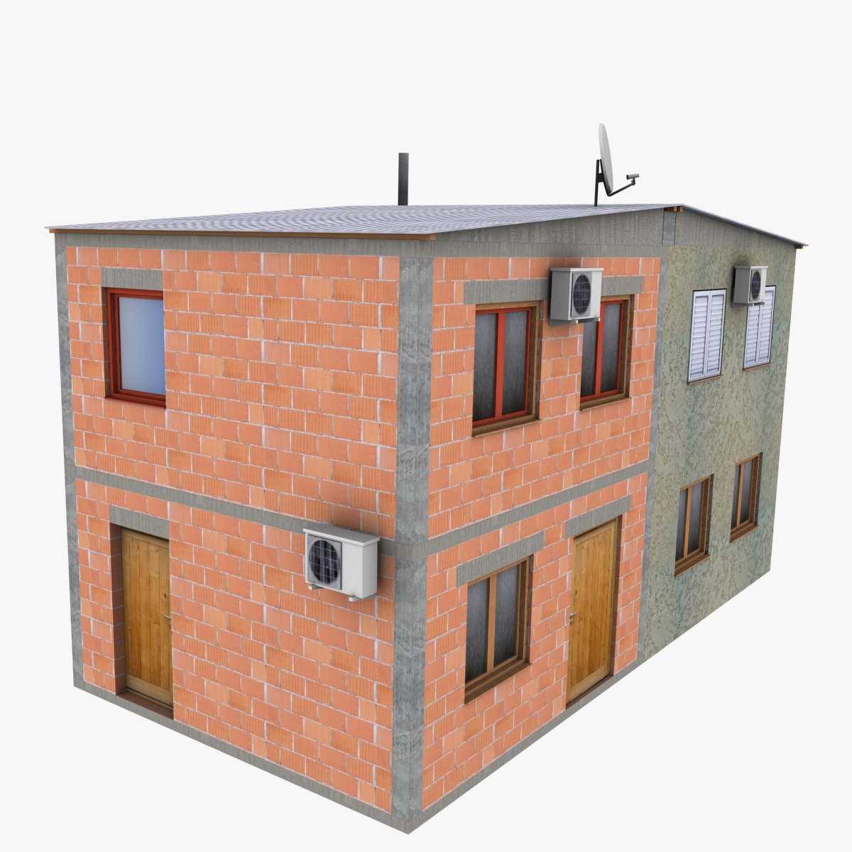 3d poor duplex house