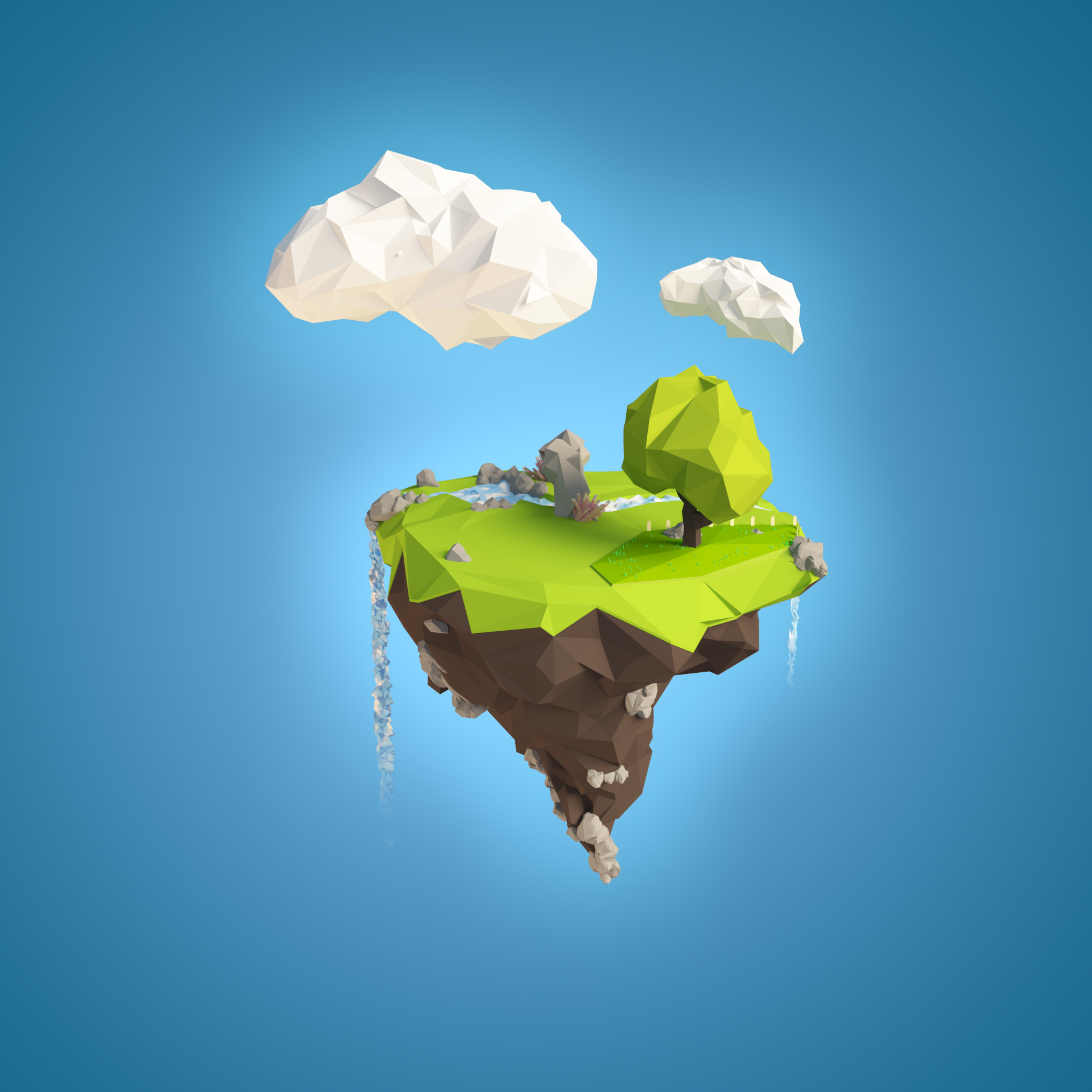 floating island 3d model