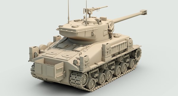 idf m51 super sherman tank 3d model