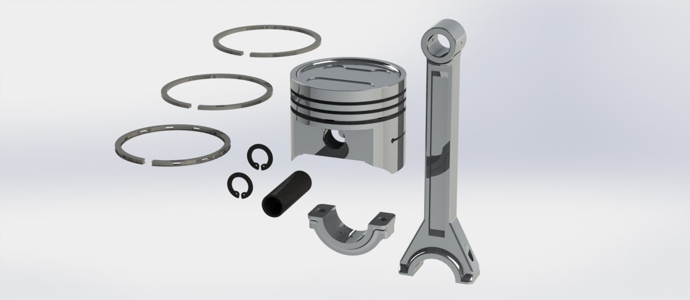 3d piston rod parts