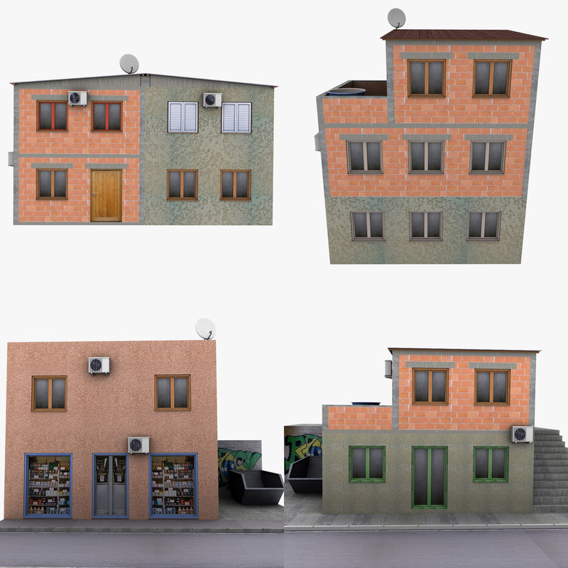 3d model of 4 duplex house