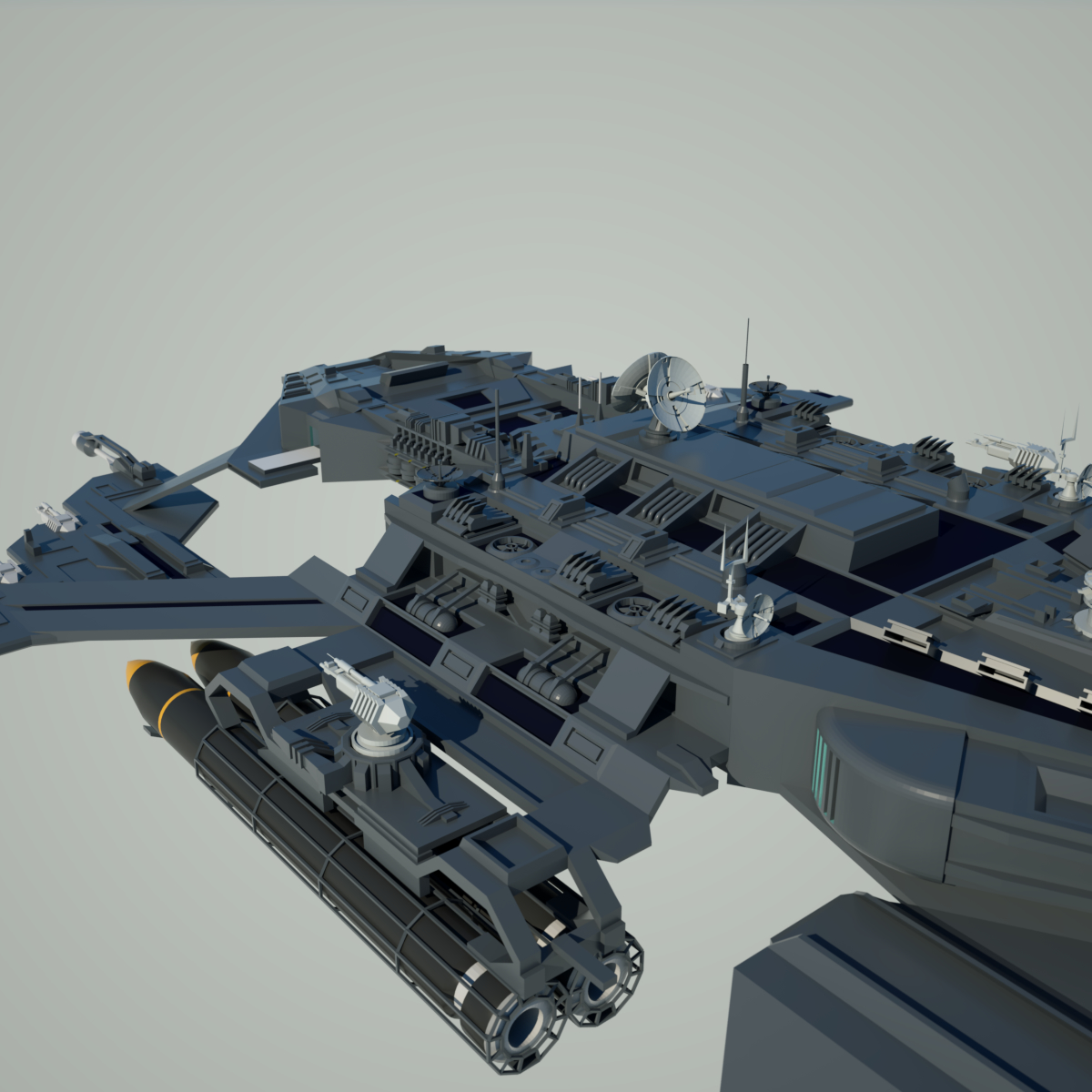 3d model scifi battlestar