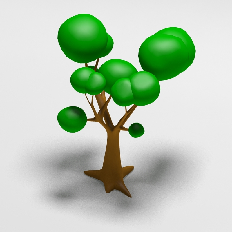 cartoon tree 3d model