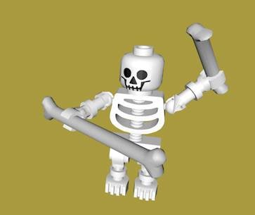 lego skeleton army rigged 3d 3ds