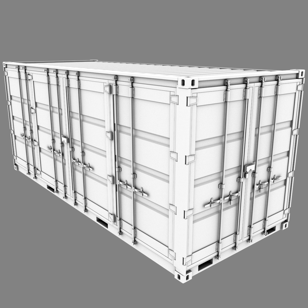 3d iso open shipping container model