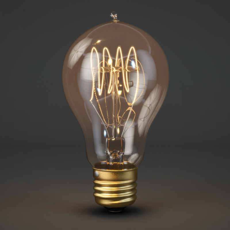 3d vintage spherical-shaped edison light bulb