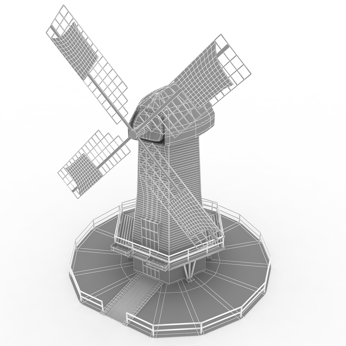 3d model windmill wind milling