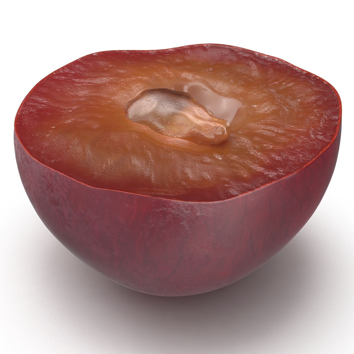 3d red grape cross section model