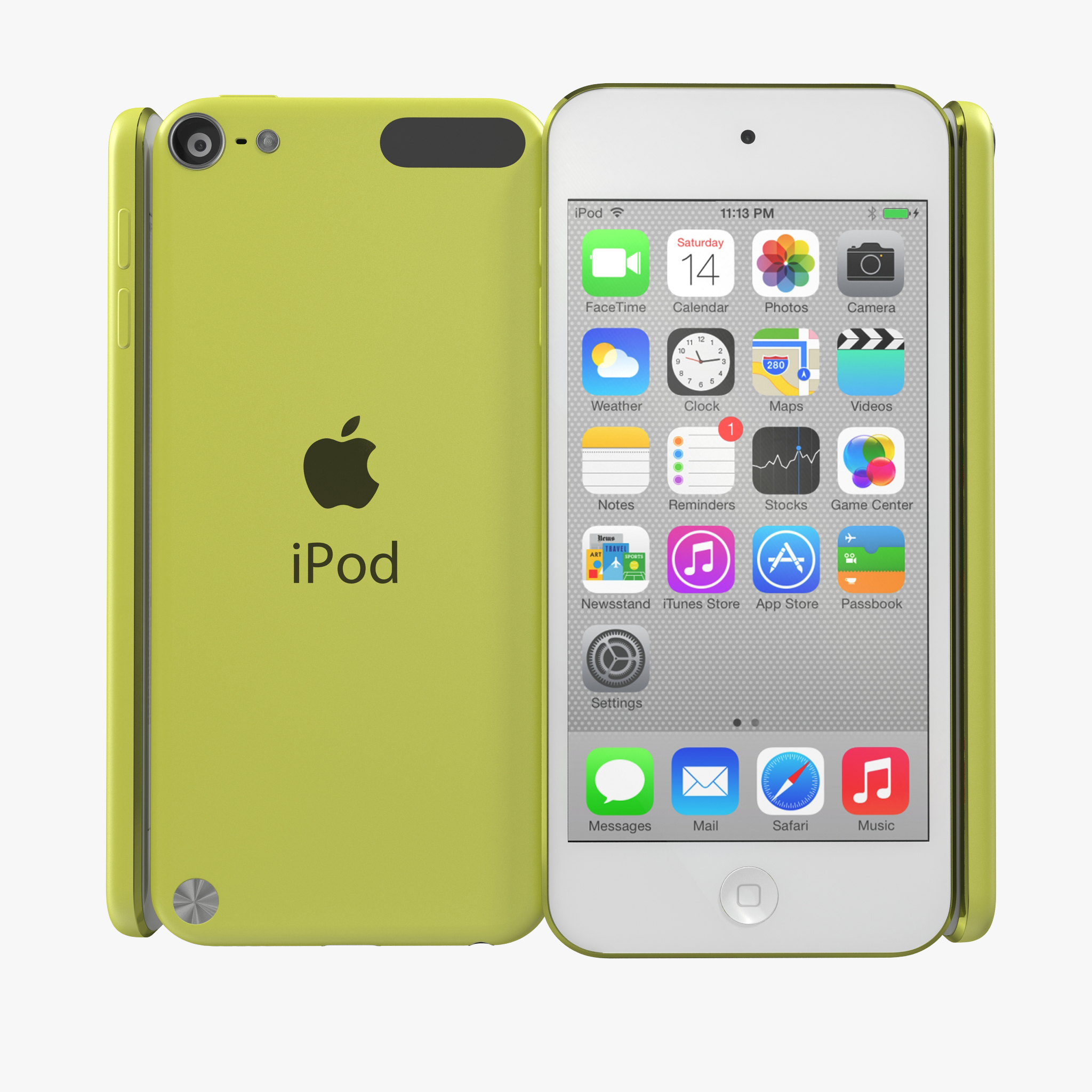 ipod touch yellow modeled 3d model