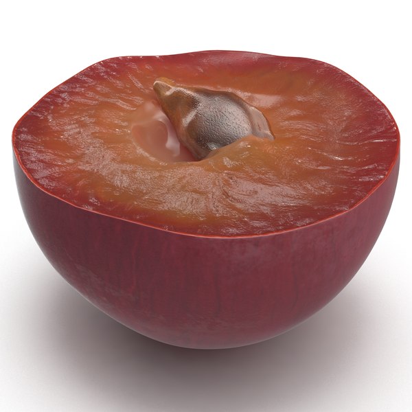3d red grape cross section model