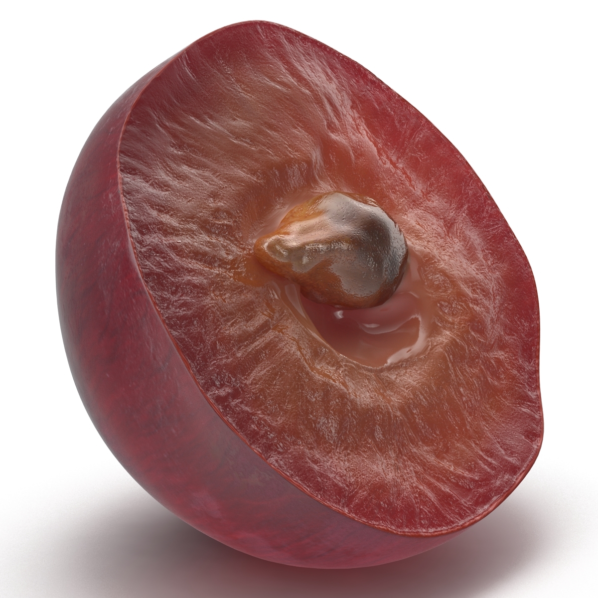 3d red grape cross section model