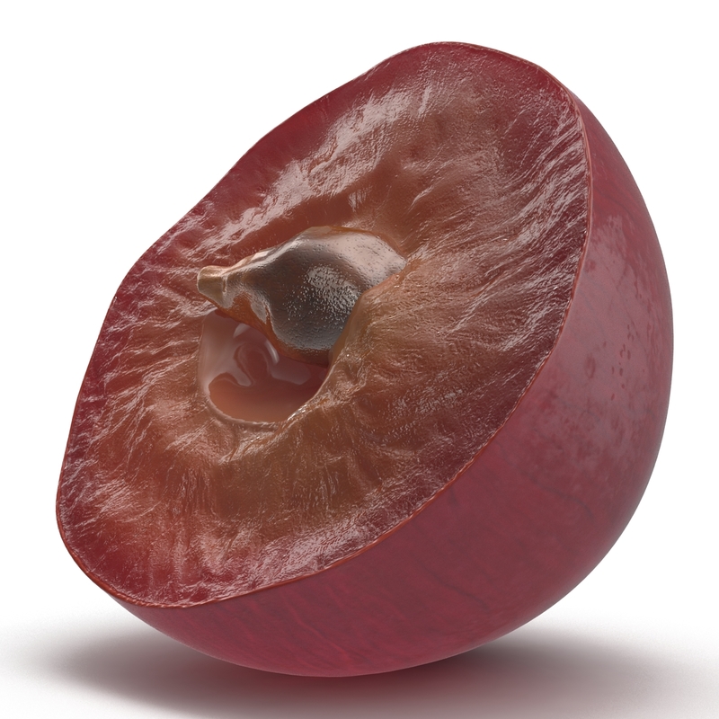 3d red grape cross section model