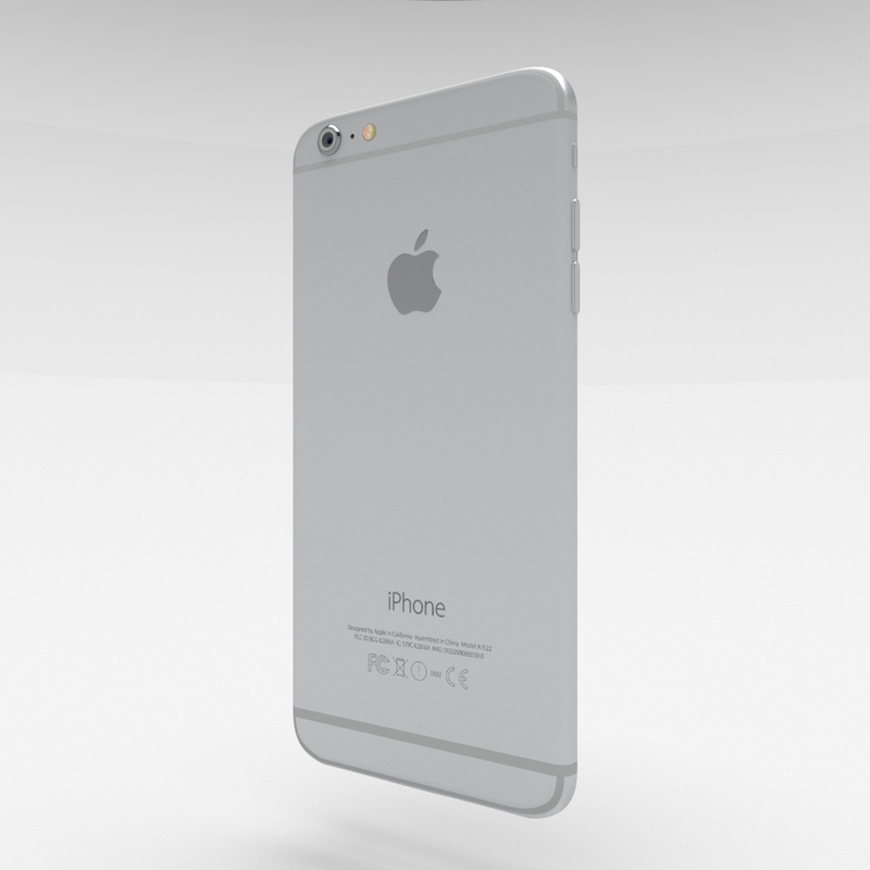 3d apple iphone 6 silver model