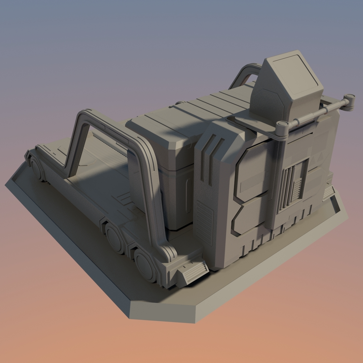3d model sci fi lift platform
