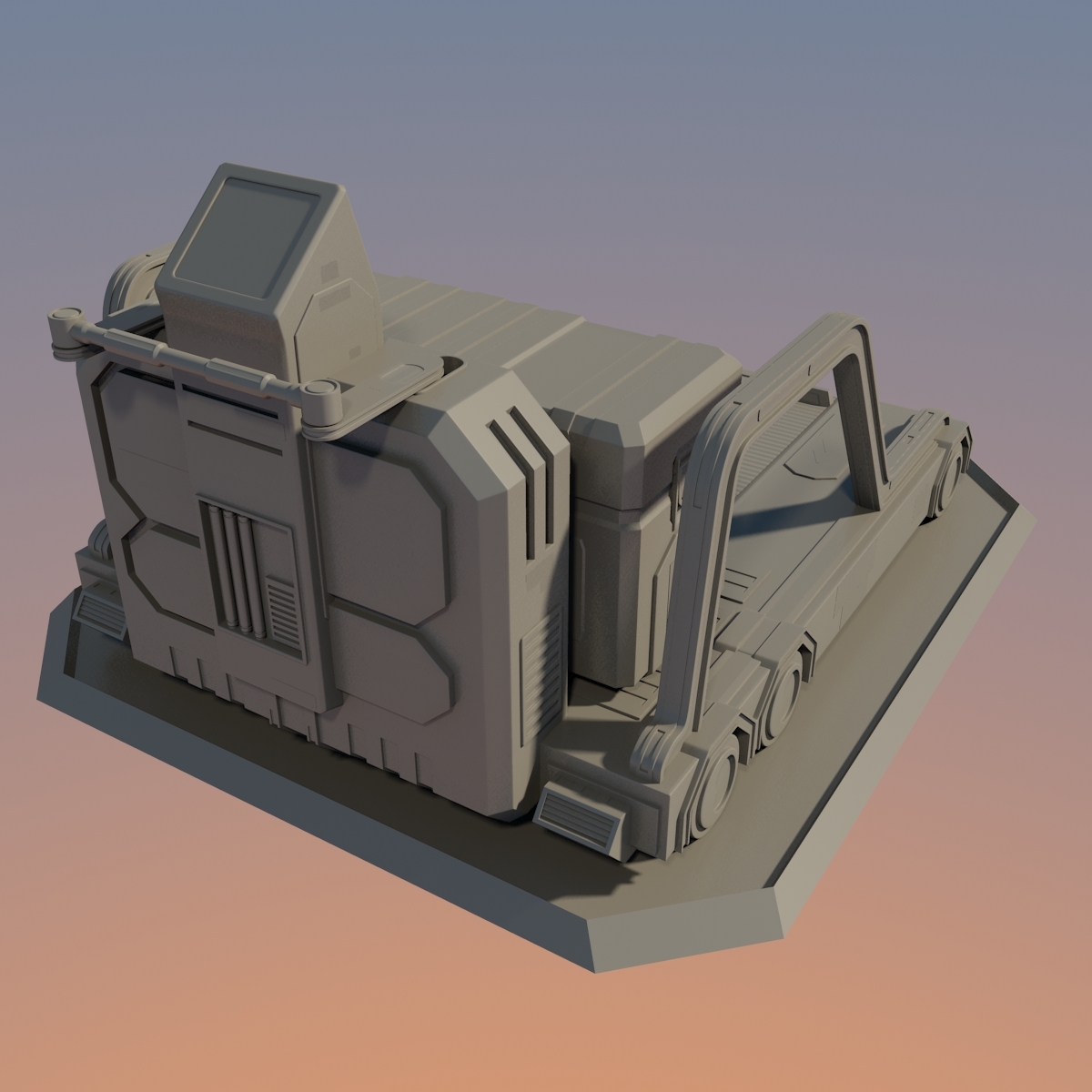 3d model sci fi lift platform