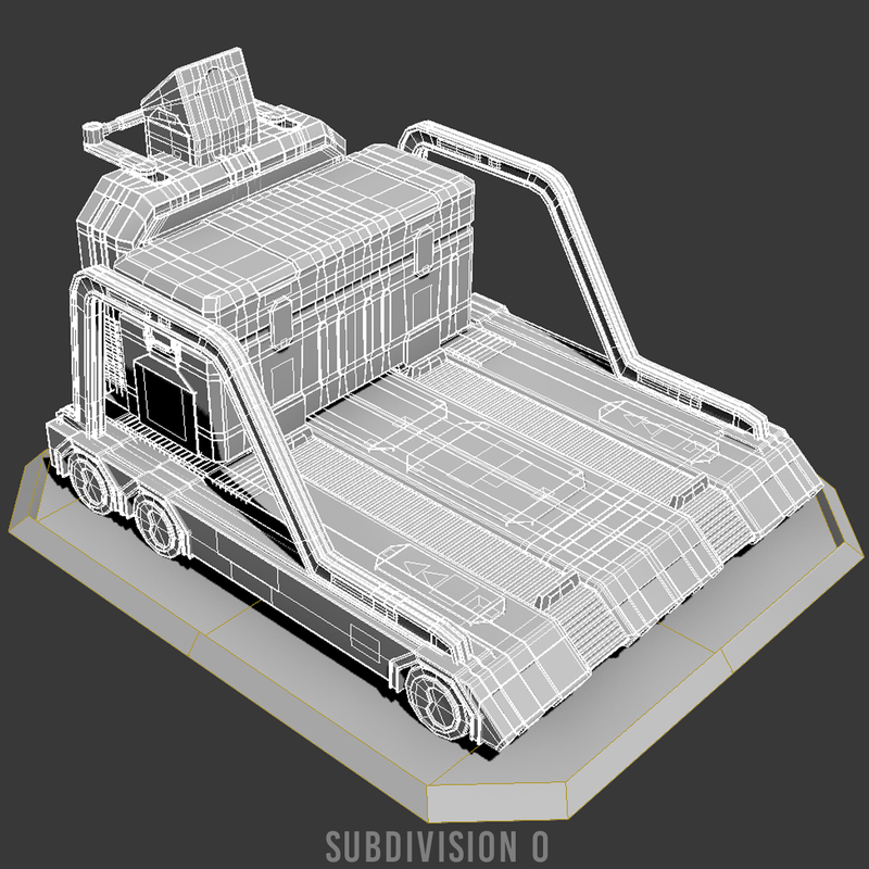 3d model sci fi lift platform