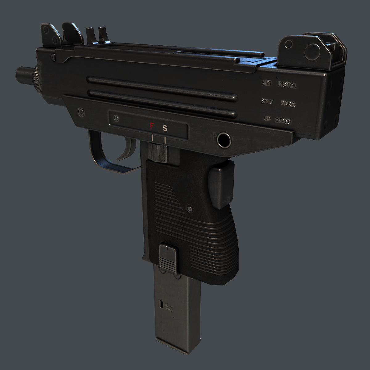 micro-uzi israeli compact 3d model