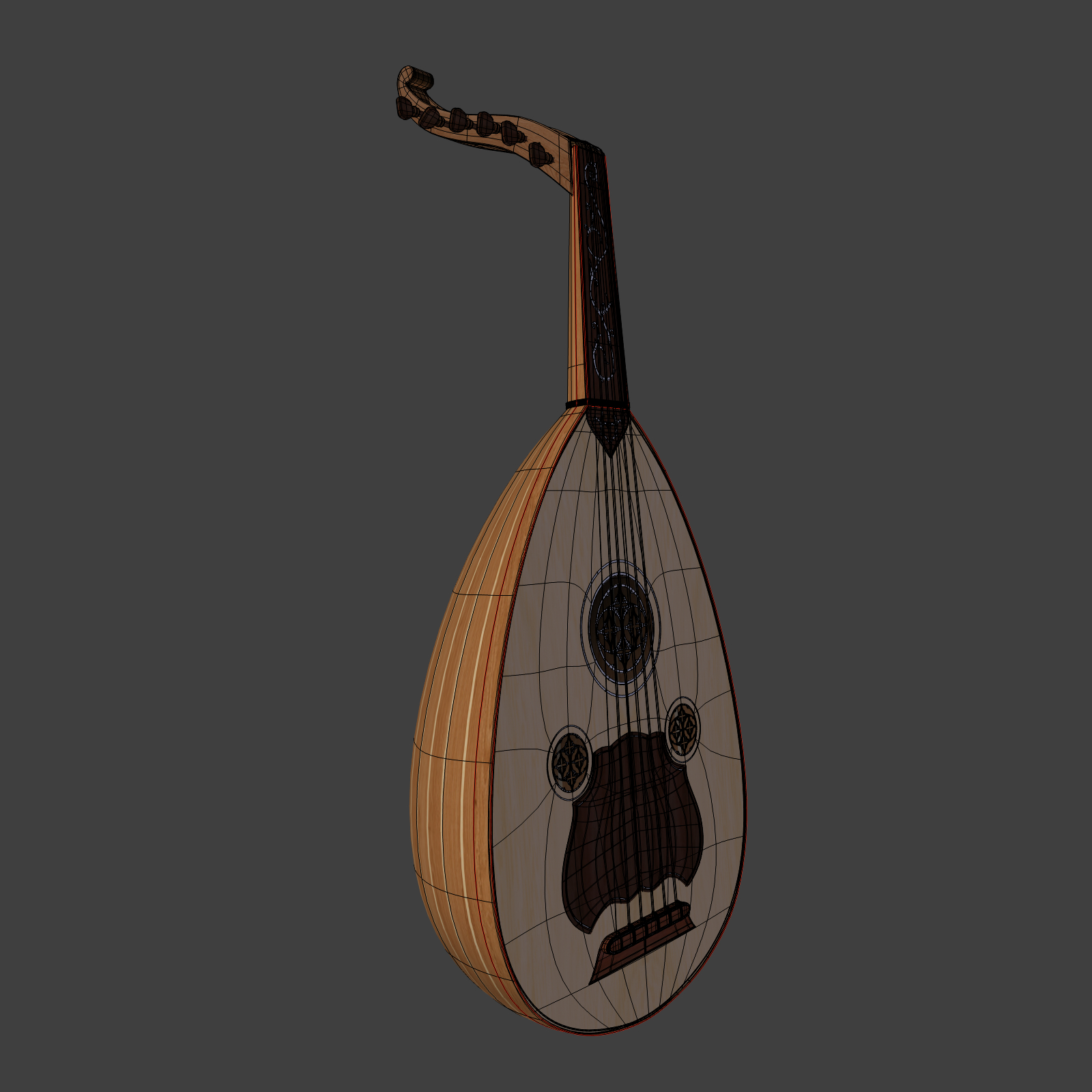 3d lute decorative