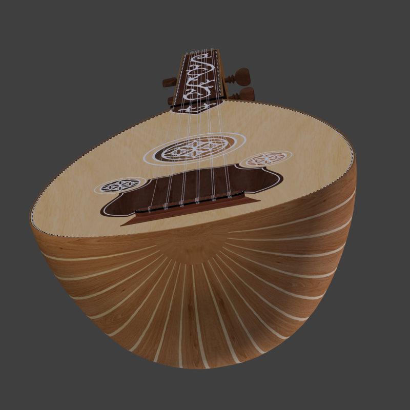 3d lute decorative