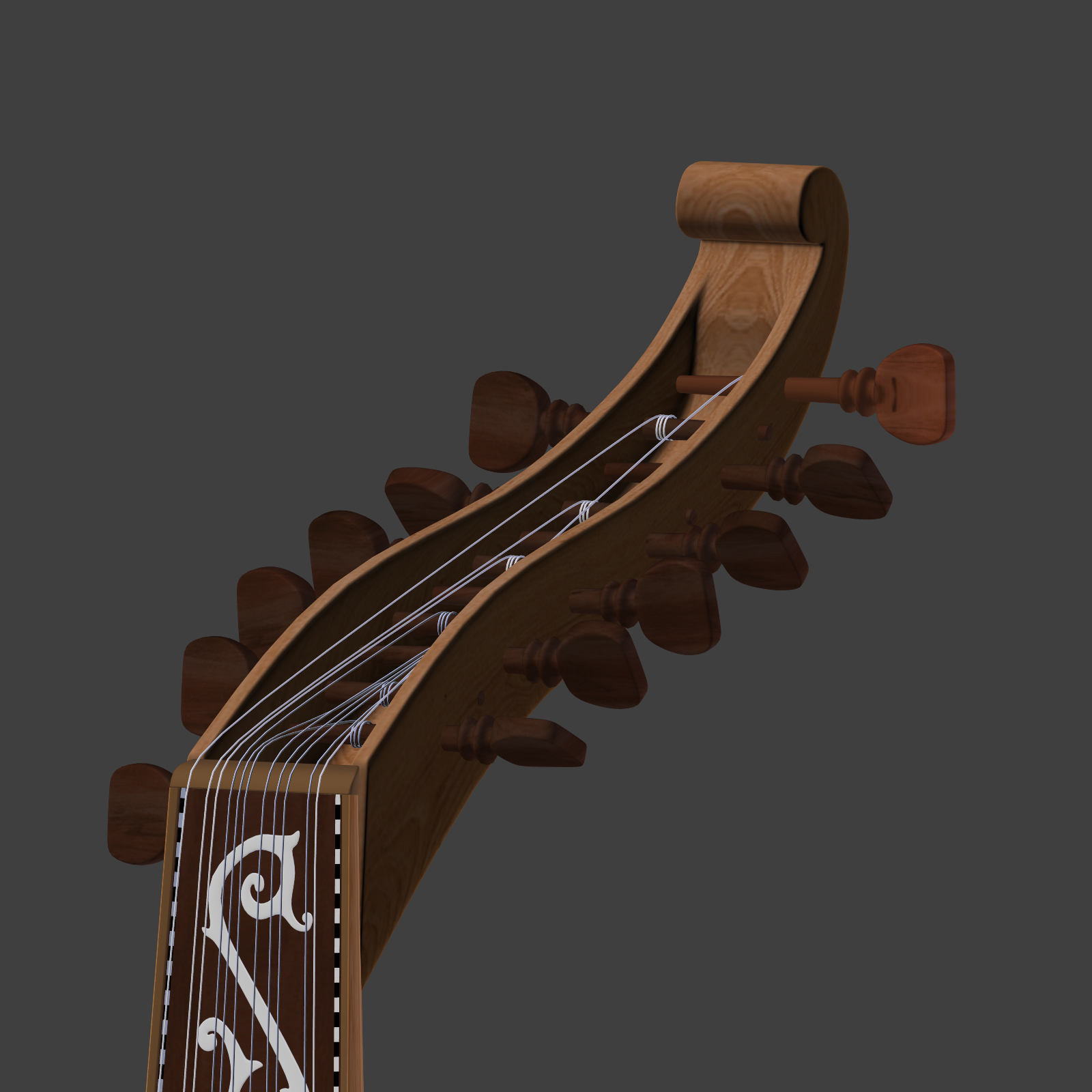 3d lute decorative