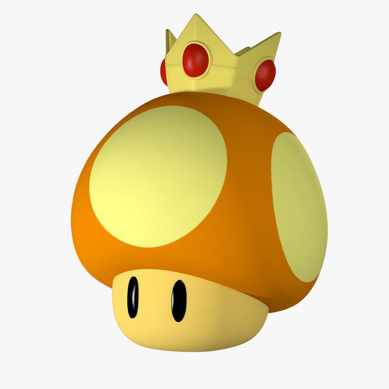 super mario golden mushroom 3d c4d