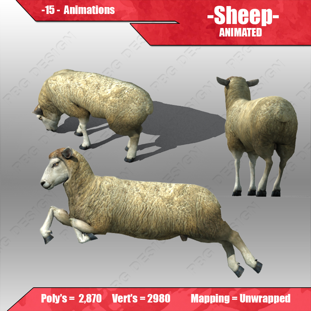 sheep animations 3d model