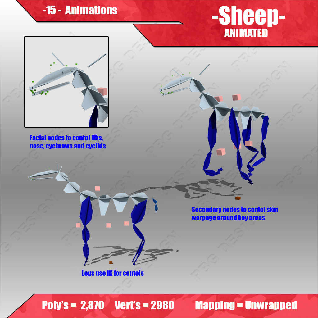 sheep animations 3d model
