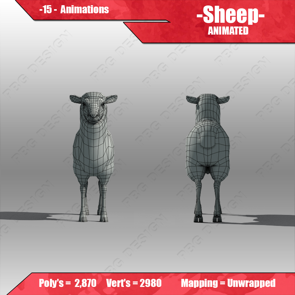 sheep animations 3d model