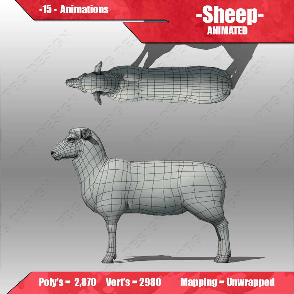 sheep animations 3d model