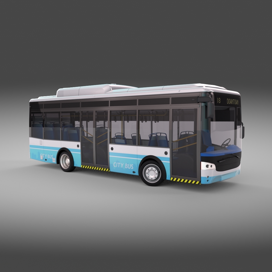 electric city bus 3d model