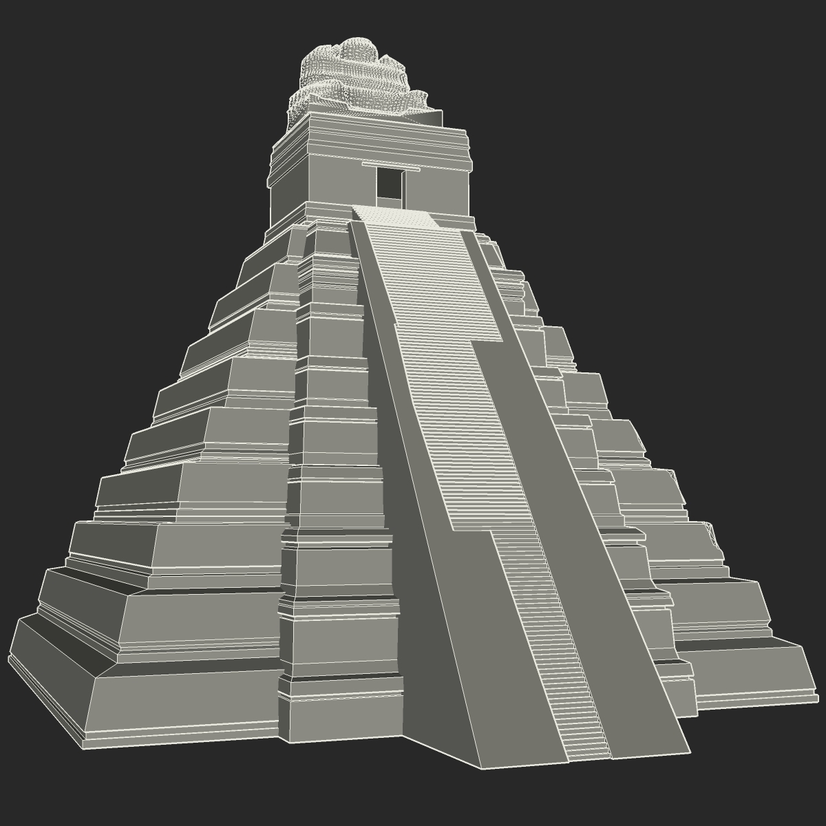 3d model tikal temple 1