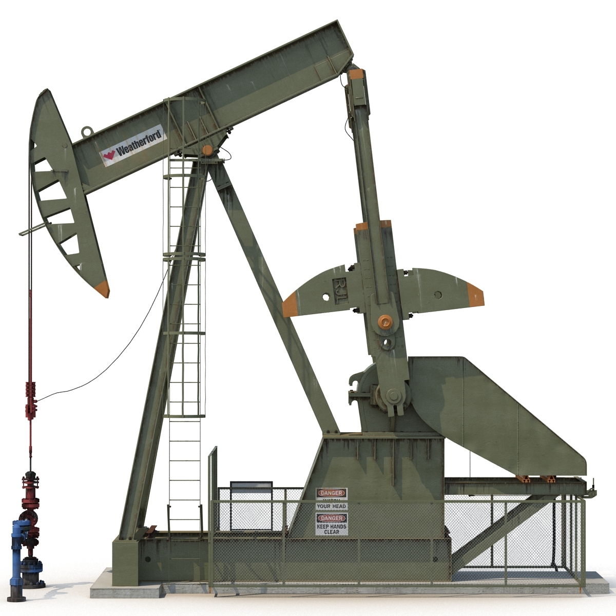 oil pump jack rigged 3d max