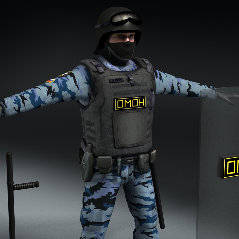3d model omon russian police officer