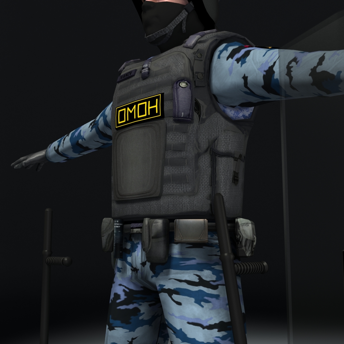 3d model omon russian police officer