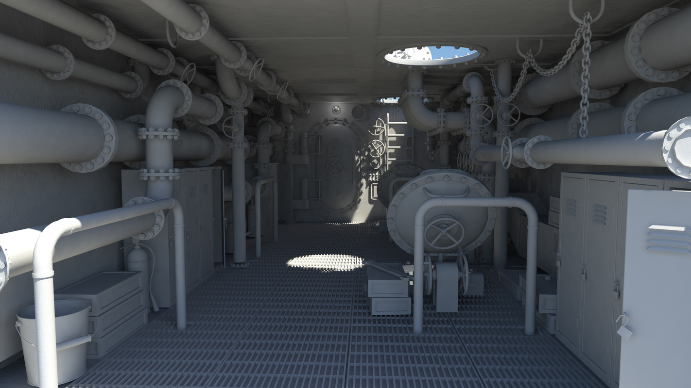 interior submarine 3d model