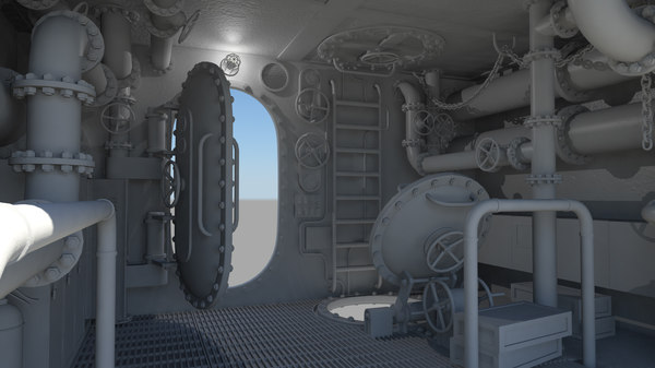 interior submarine 3d model