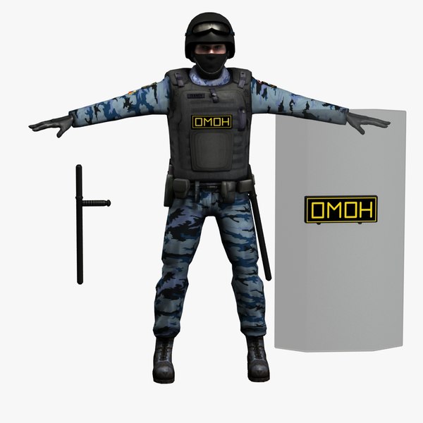 3d model omon russian police officer