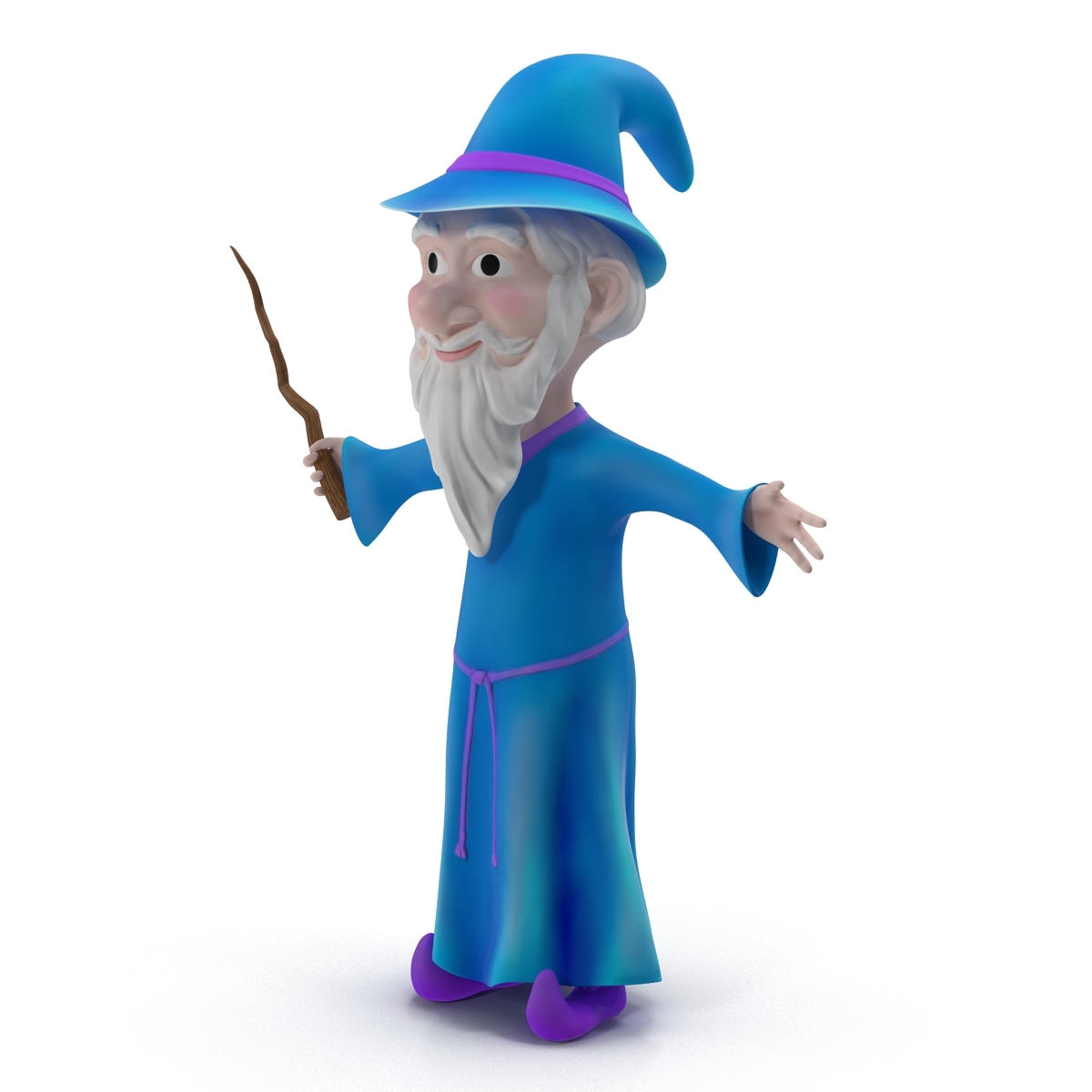 3d cartoon wizard rigged modeled model