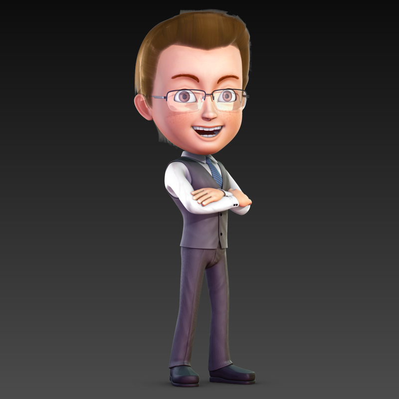 3d crtoon chrcter model