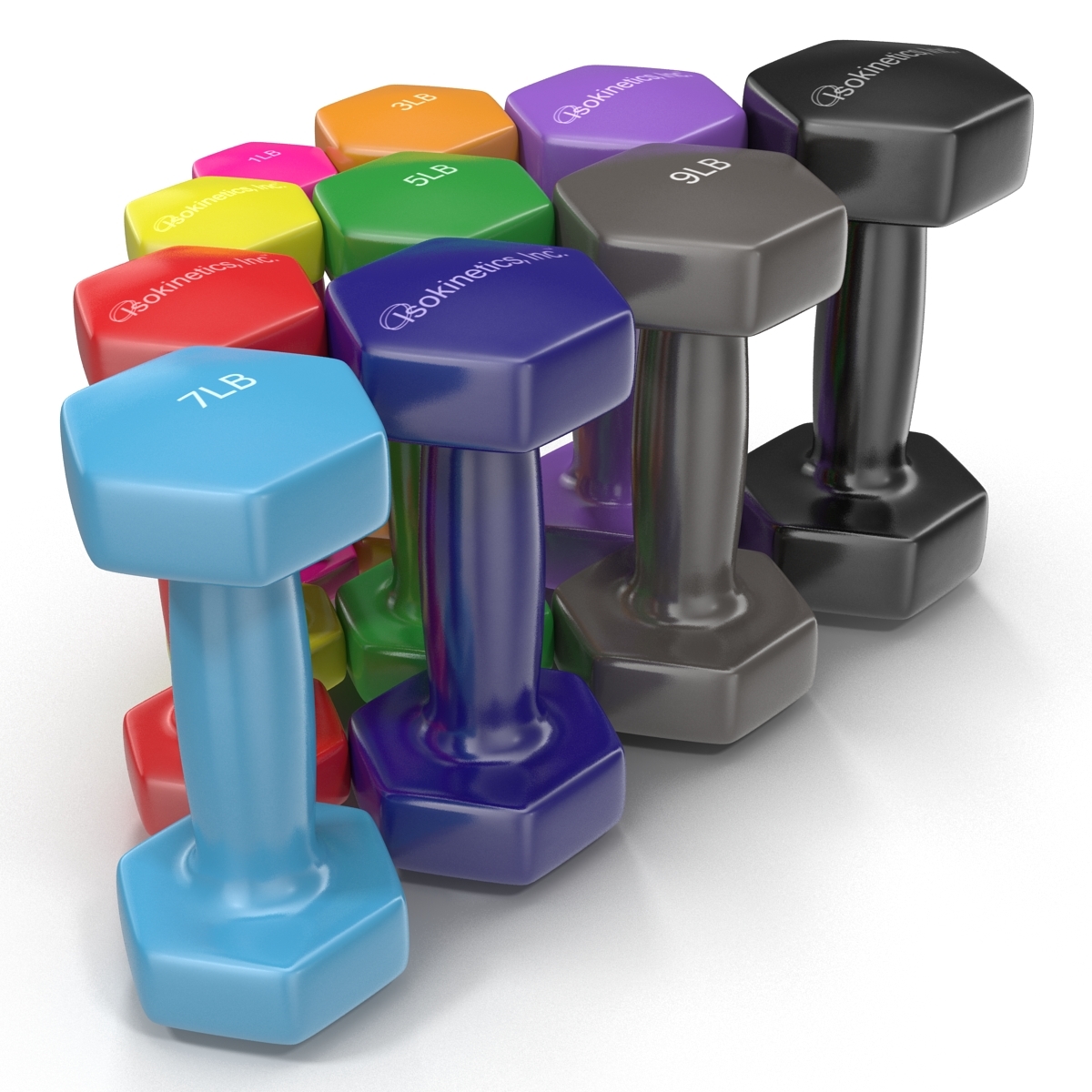 3d dumbbell weights set generic model